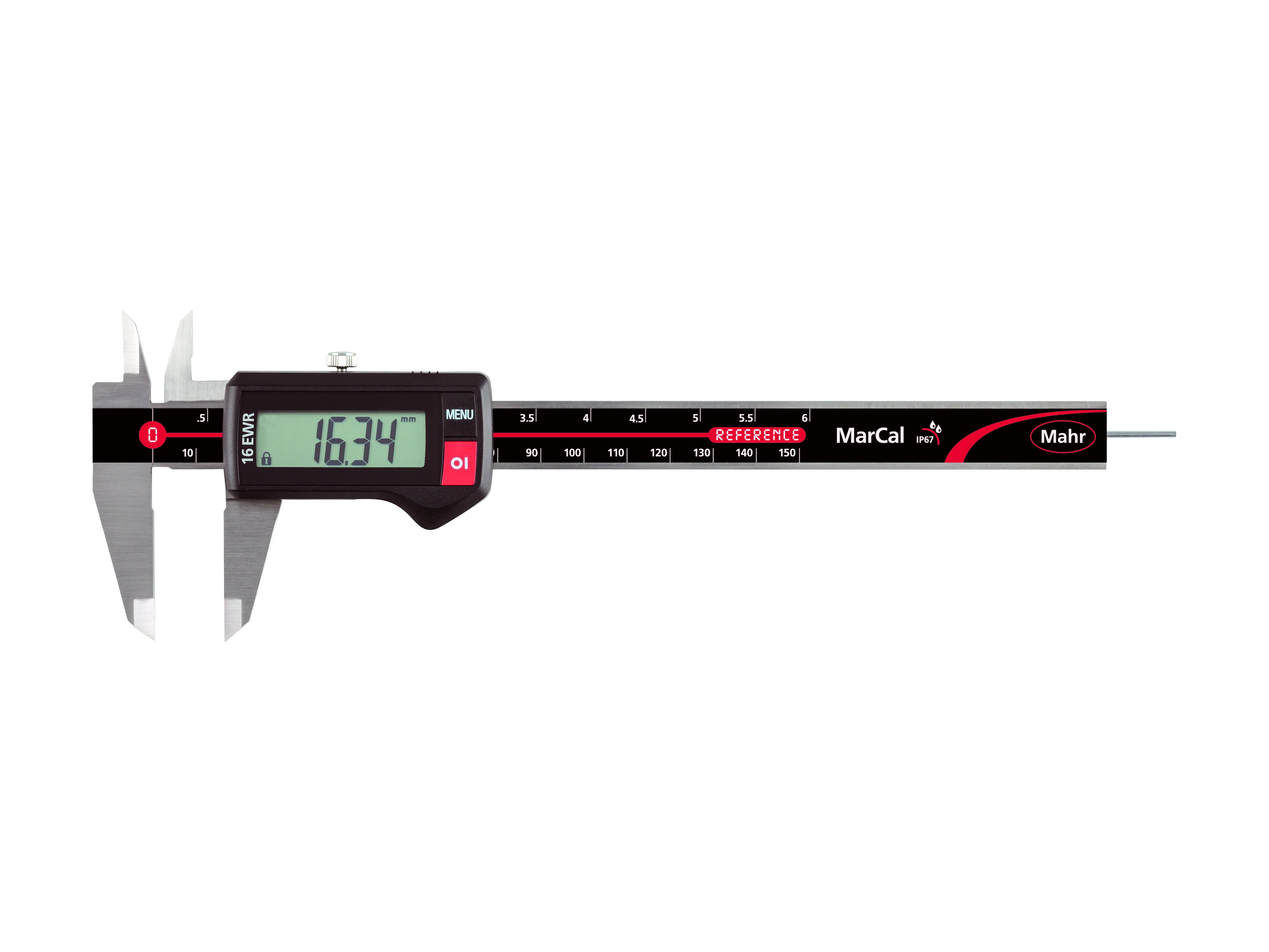 Mahr MarCal 16 EWR IP67 Digital Caliper 0-150mm/6" (Round Depth Rod ...